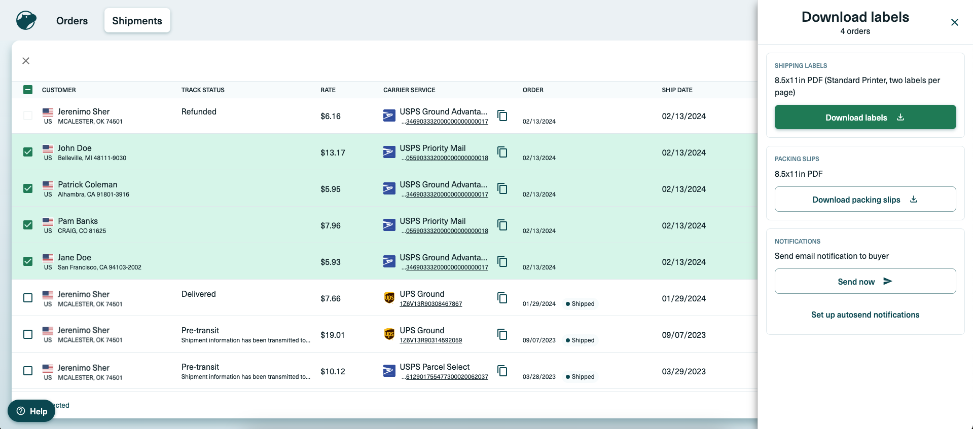 Bulk Label Downloads, Evri Rate Changes & Veho Integration
